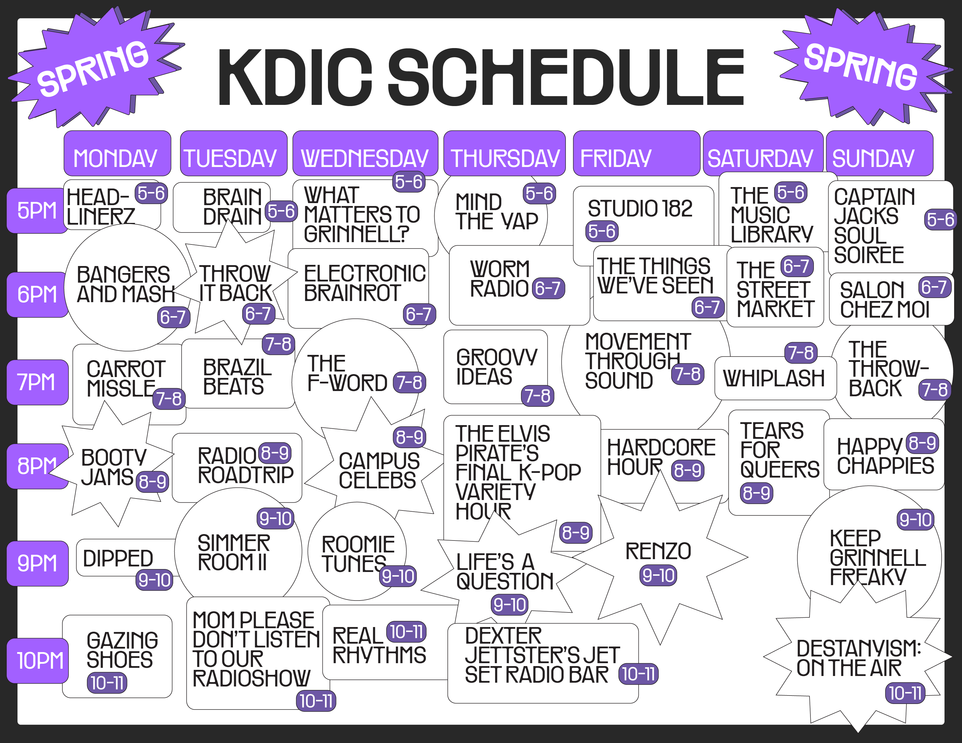 SPRING 2025 SCHEDULE